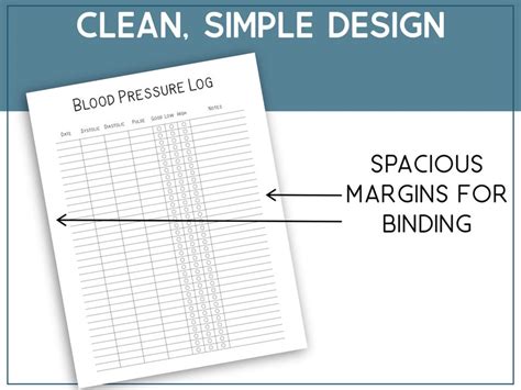 Printable Blood Pressure Log Pdf Blood Pressure Tracker Bp Tracker Preeclampsia Journal