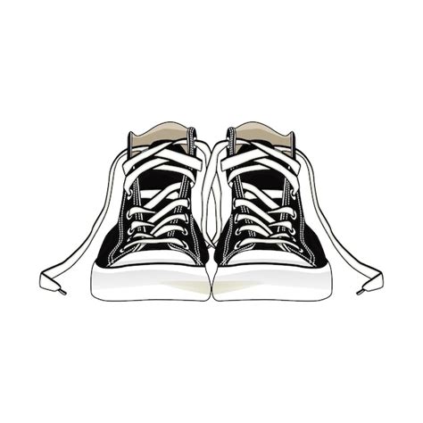 스니커즈 스트리트 신발 벡터 이미지 및 일러스트 프리미엄 벡터
