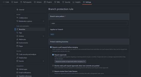 github branch rule and pr approve