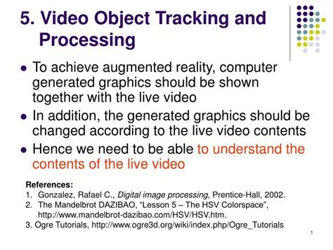 Ppt 5 Video Object Tracking And Processing Powerpoint Presentation