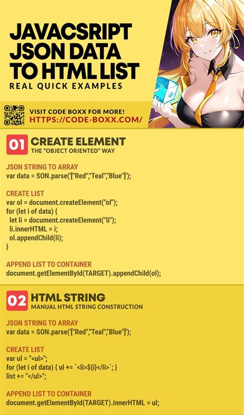 Create Lists From Json Data In Javascript Simple Examples Coding