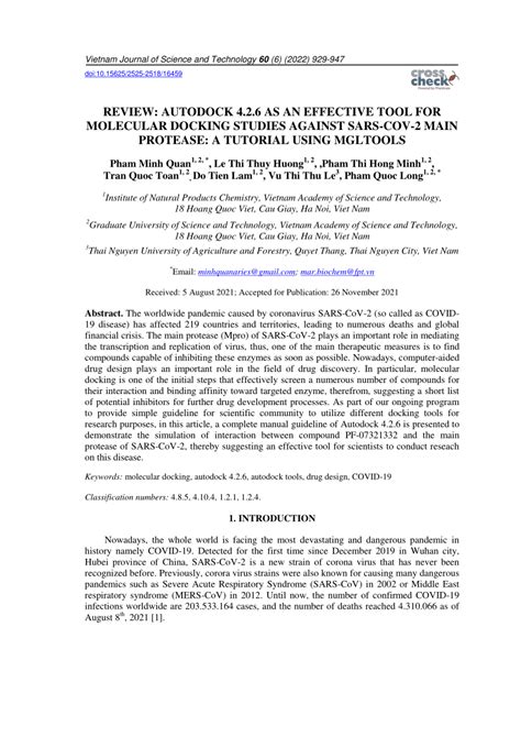 pdf molecular docking tutorial using autodock 4 2 6 on sars cov 2