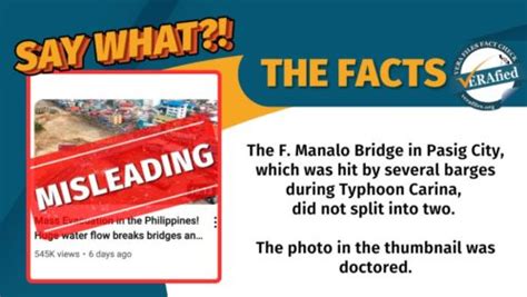 F Manalo Bridge Did Not Break During Typhoon Carina