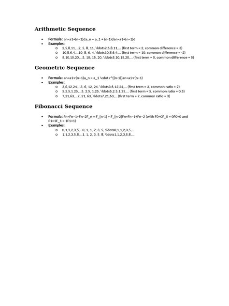 Arithmetic Sequence Pdf