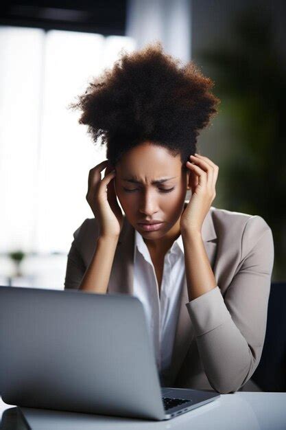 Premium AI Image A Woman Sitting In Front Of A Laptop Computer