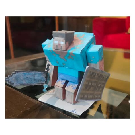 Minecraft Papercraft Herobrine Con Armatura