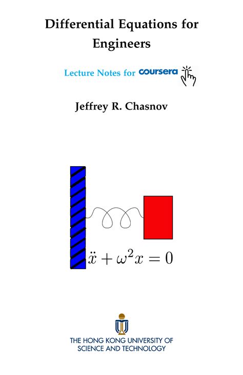 Differential Equations For Engineers Differential Equations For