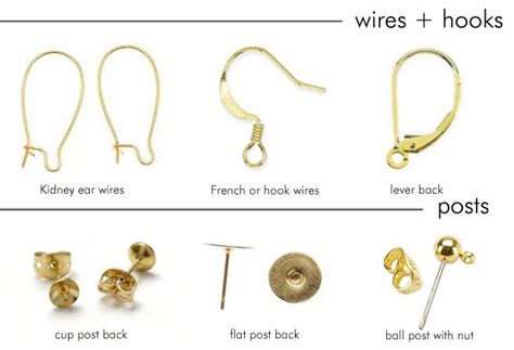 Types Of Jewelry Closure Earrings Diagram