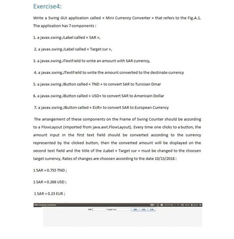 solved exercise 4 write a swing gui application called