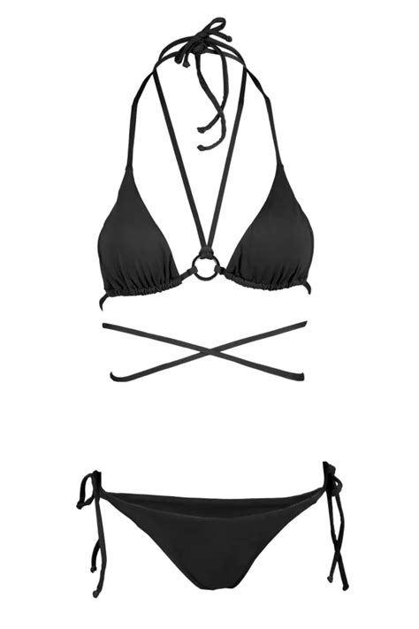 Black Maya Bikini With Side Ties Mabi Swimwear