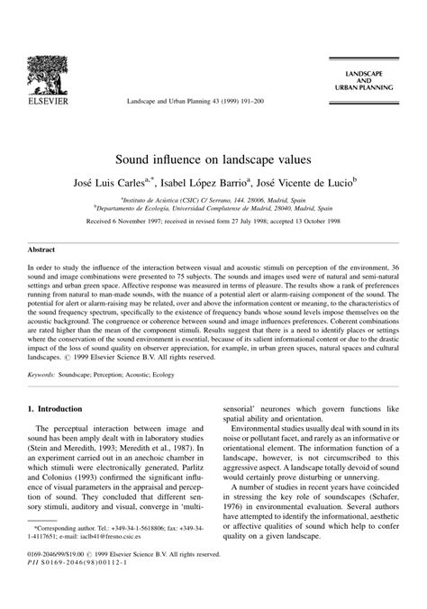 Pdf Audio‐visual Interactions And Soundscape Preferences