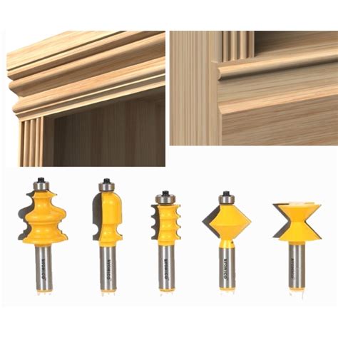 Router Bit Sets Molding Sets 5 PC DIY Bookshelf Molding Edge Banding Router Bit Set