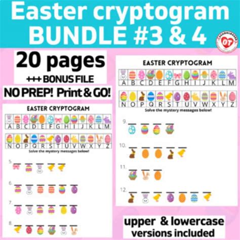 Ot Easter Cryptogram Bundle 2 20 No Prep Worksheets Bonus File