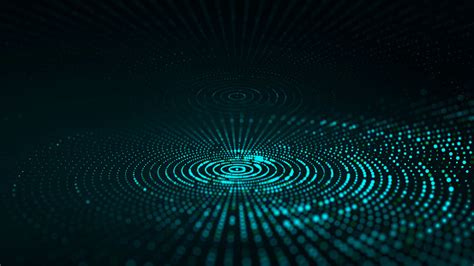 추상 기술 파란색 원 물결입니다 색상 입자의 흐름 빅 데이터 전송 시각화 3d 렌더링 가리키기에 대한 스톡 벡터 아트 및 기타 이미지 Istock