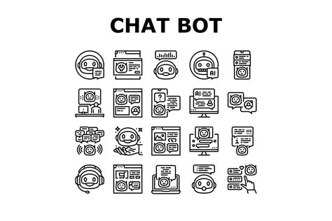 Chat Bot Robot Service Online Icons Set Graphic By Stockvectorwin Creative Fabrica