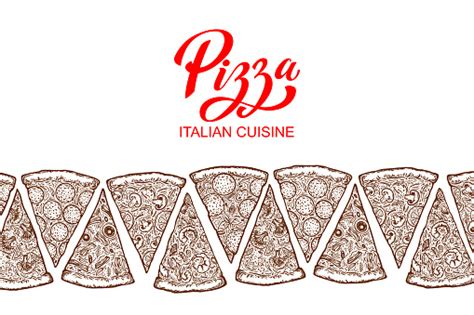 이탈리아 음식 메뉴 디자인 템플릿 손으로 그린 피자 가게 메뉴 템플릿 이탈리아 요리 제품 세트 피자 조각 벡터 일러스트 레이 션 그리기에 대한 스톡 벡터 아트 및 기타