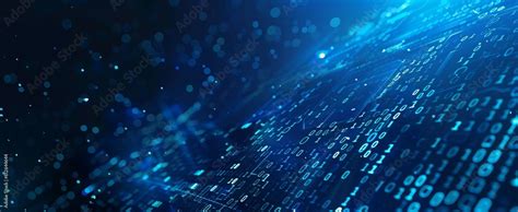A High Tech Image Of Binary Code Flowing In A Blue Digital Data Stream Representing The Concept