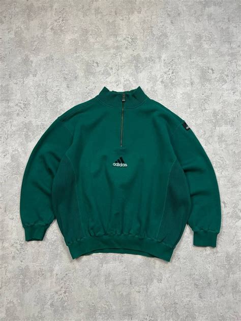 Adidas Vintage Adidas Equipment 14 Zip Sweatshirt Center Logo Grailed