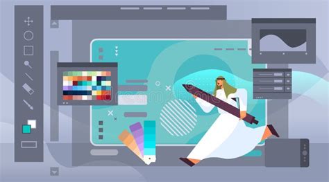 Arab Man Developer Creating Website Ui Interface Web Application