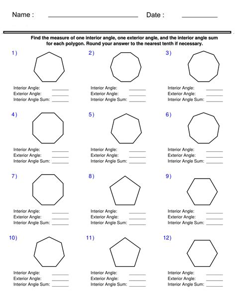Polygons Worksheet