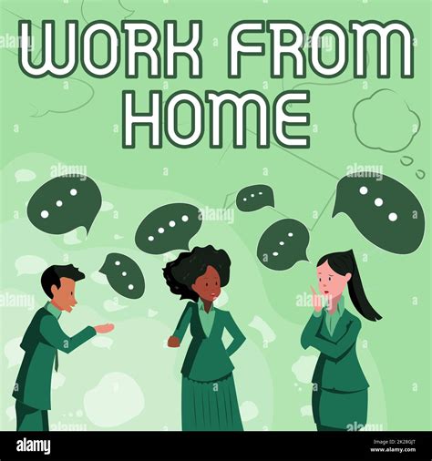 Writing Displaying Text Work From Home Business Concept Work From Home Illustration Of Partners