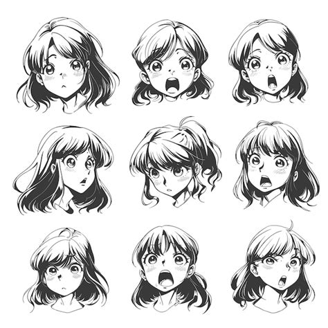 Anime Manga Girl Face Emotions Cute Beautiful Eyes Japanese Woman Japan