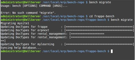 Error No Such Command Migrate Frappe Framework Frappe Forum