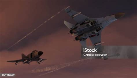 미사일은 다음 전투기 항공기 대상에서 발사 러시아 군용 제트기 3d 렌더링입니다 공군에 대한 스톡 사진 및 기타 이미지 공군 공중전 교통수단 Istock