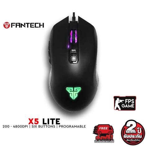FANTECH รน X Lite Optical Macro Key RGB Gaming Mouse เมาสเกมมง ออฟตคอล ตงมาโครคยได