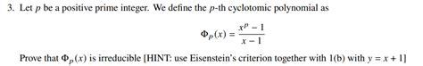 Solved Let P Be A Positive Prime Integer We Define The P Th Chegg