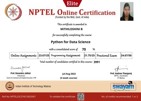 mithiloshini b on linkedin pythonfordatascience nptel