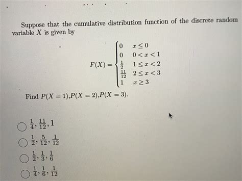 Solved Suppose That The Cumulative Distribution Function Of