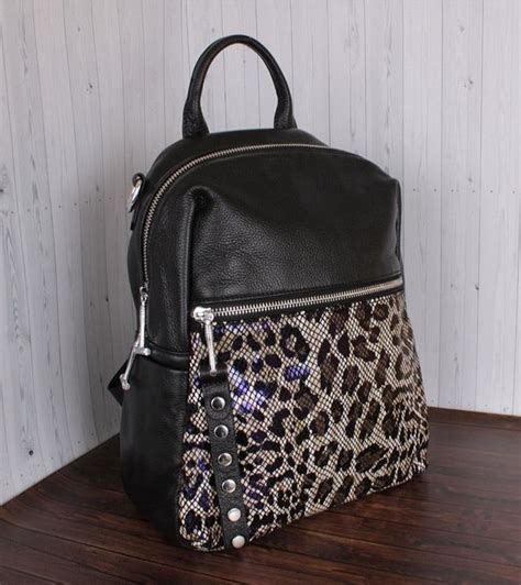 Шкіряний рюкзак сумка леопард — ціна 2600 грн у каталозі Рюкзаки Купити аксесуари за доступною