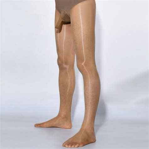 3 Pack Mens Sheer Shiny Glossy Stockings Pantyhose Tights Bulge Pouch