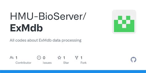 Github Hmu Bioserverexmdb All Codes About Exmdb Data Processing