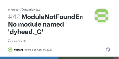 Modulenotfounderror No Module Named Dyheadc · Issue 42