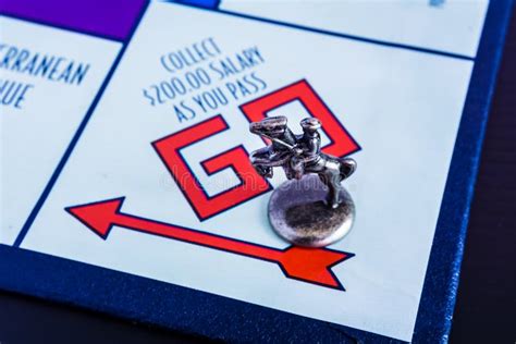 Monopoly Board Game Horse Token Passing Go Editorial Photo Image Of