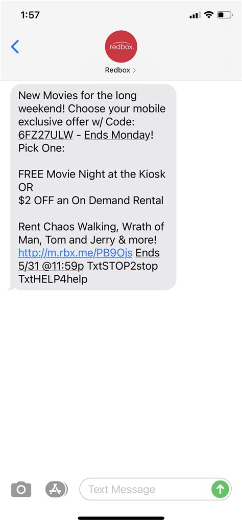 Redbox Text Message Marketing Example 05292021 Sms Archives