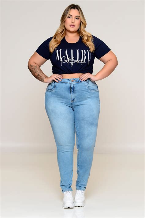 Calça Plus Size Skinny Jeans Vk Moda Plus Size