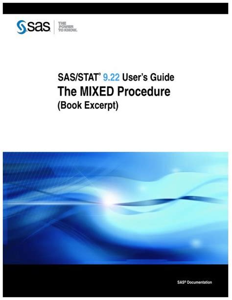Sasstat 922 Users Guide The Mixed Procedure Book Excerpt