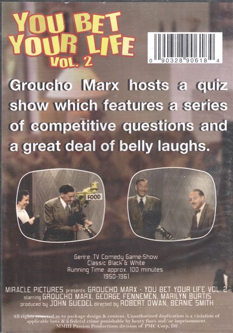 You Bet Your Life Vol 2 Dvd 2003 Passion Groucho Marx4 Classic Tv