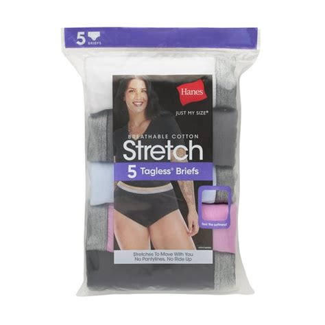 Hanes Just My Size Womens Stretch Brief Underwear 5 Pack
