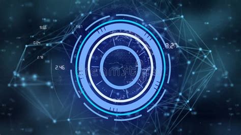 Digital Data Processing Animation Over Network Connections And Geometric Shapes Stock Footage