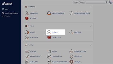 create and manage redirects in cpanel sendpulse