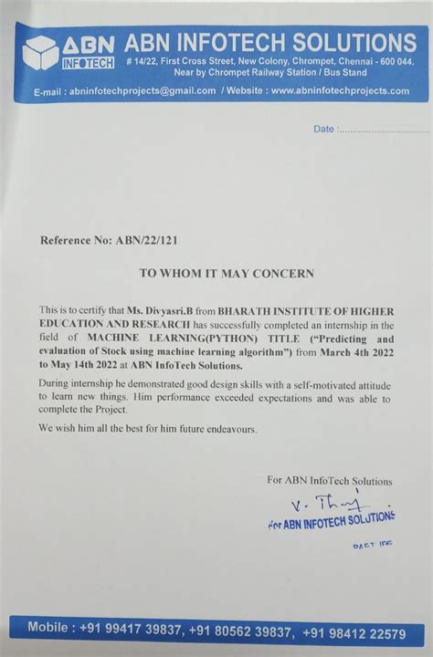 Divyasri B On Linkedin Internship In Predicting And Evaluation Of Stock Using Machine Learning