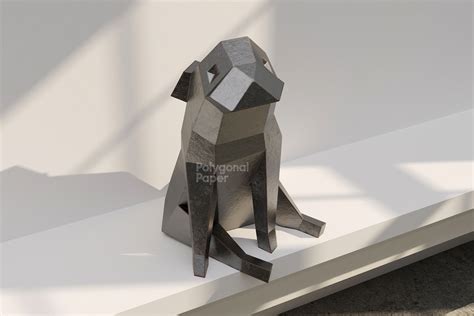 Polygonal Paper — Metal Template Pug