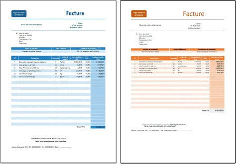 Modle Gratuit De Facture Tlcharger Sous Format Excel