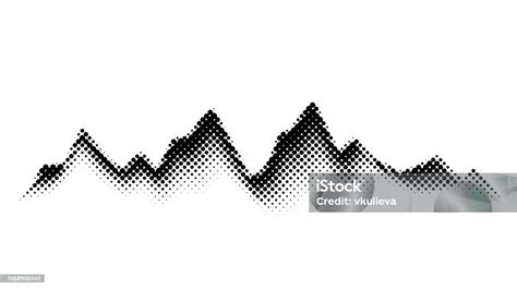 곡물 하프 톤 산 퇴색하는 점선 풍경과 지형 흑백 거친 언덕 그런 지 소음 배경입니다 질감 벽지 벡터 모자이크 처리에 대한 스톡 벡터 아트 및 기타 이미지 Istock