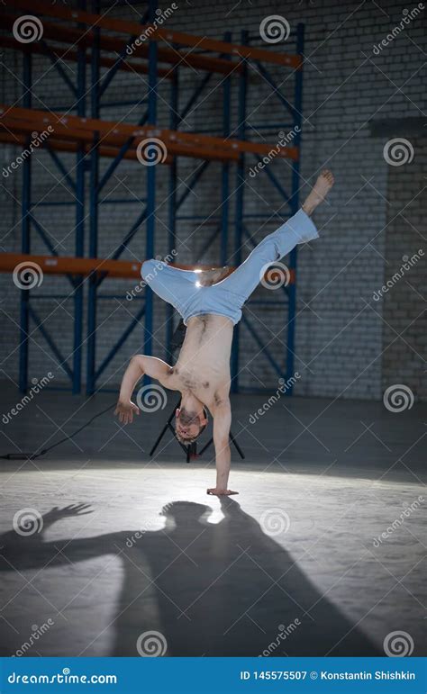 An Athletic Man On Capoeira Training Staning In The Pose Stock Image Image Of Dance