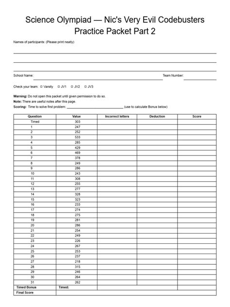 Science Olympiad Codebusters Aristocrat Practace Test Pdf Cyberwarfare Security